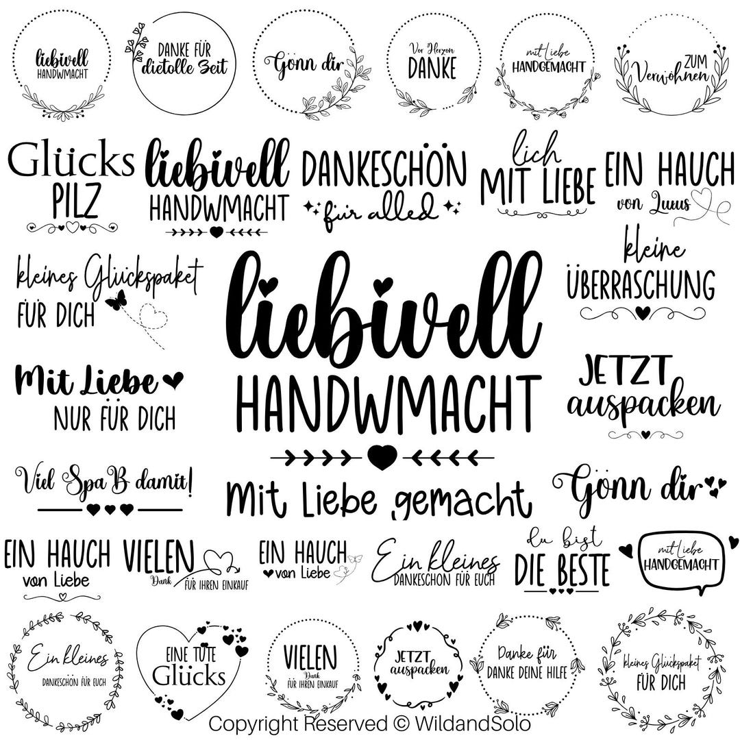 German Danke Svg Bundle, Plotter File, German Sayings Svg, Thank You ...