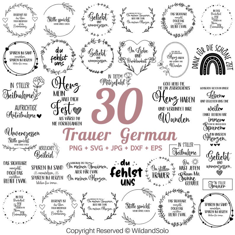 Trauer Deutscher Spruch svg, Du bist Fräulein svg, Trost Licht SVG ...