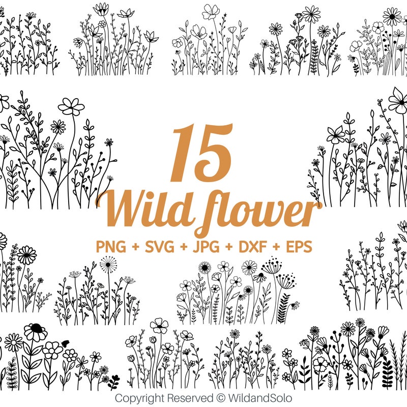 Wildflower Svg - Etsy