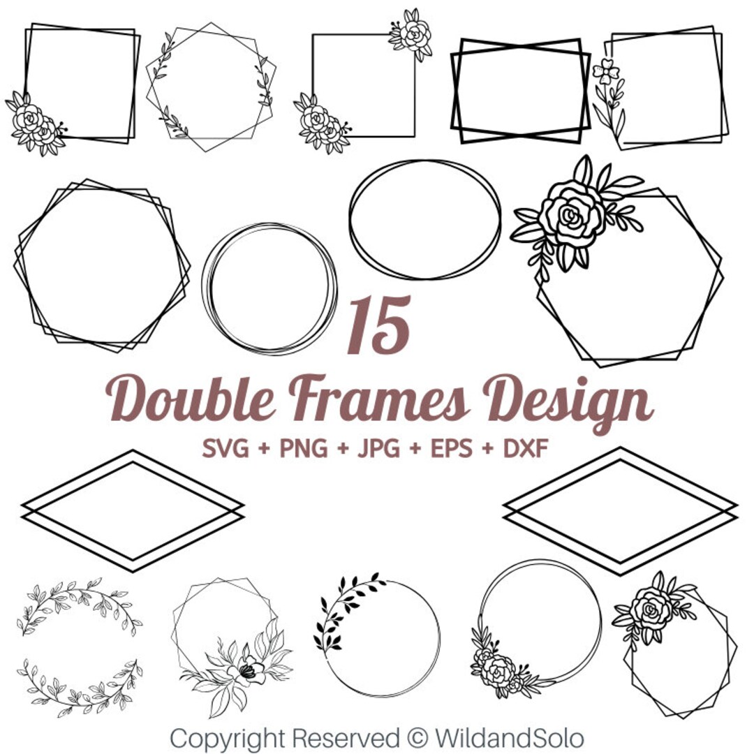 Double Frame SVG, Rectangle, Circle Frame, Doodle, Label Svg, Square ...