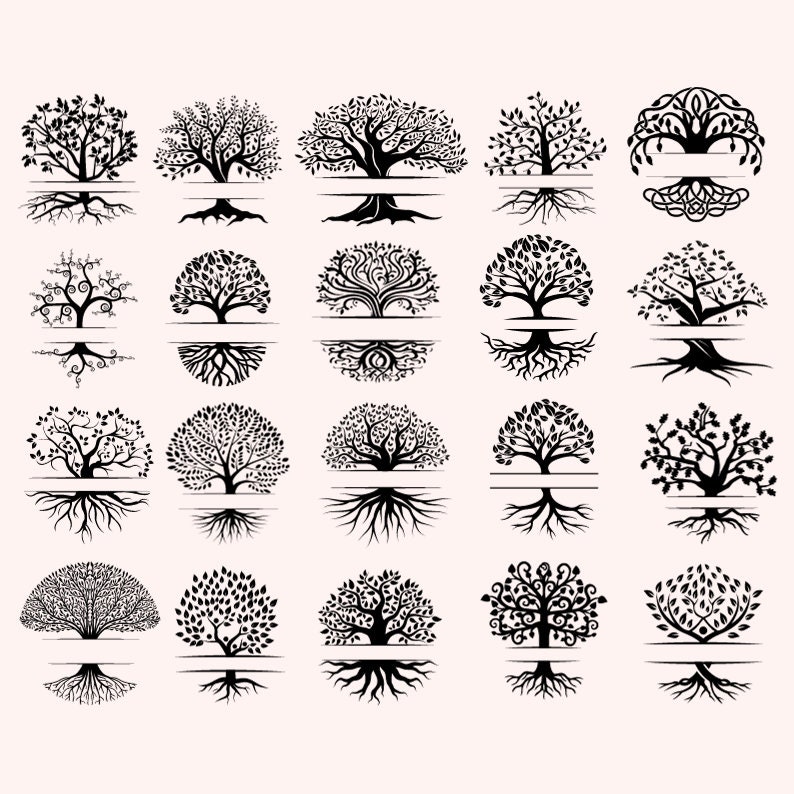 20 Tree of Life Monogram Svg, Tree Roots Svg, Our Roots SVG, Family ...