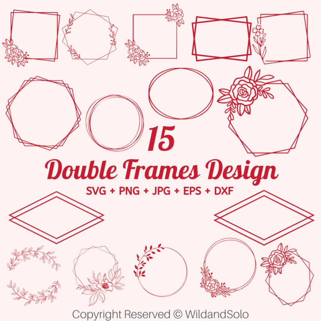Double Frame SVG, Label Svg, Vintage Frames Svg, Square Frame Bundle ...