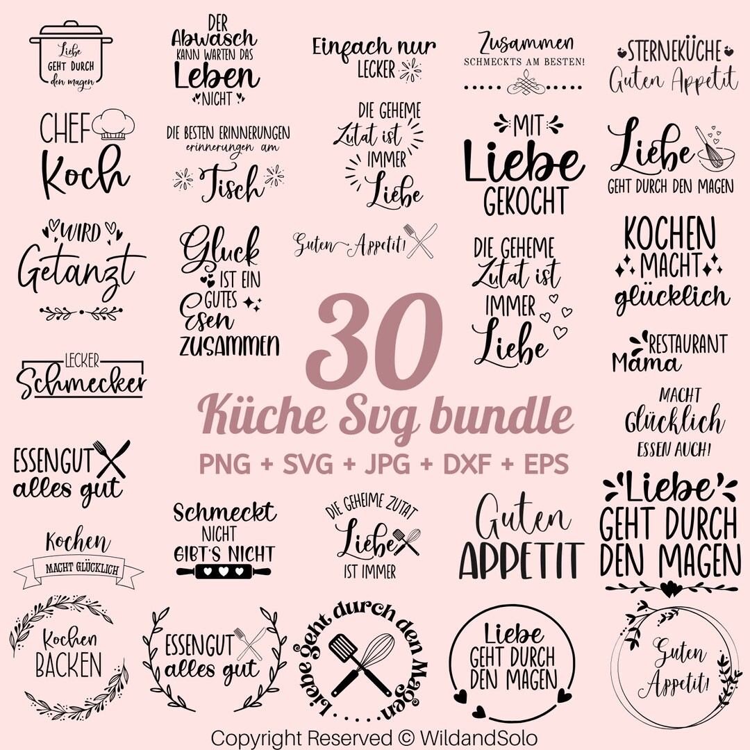 Küchen Svg Bundle, Küchen Design, Koch Svg, Küchen Zitat Svg, Backen ...