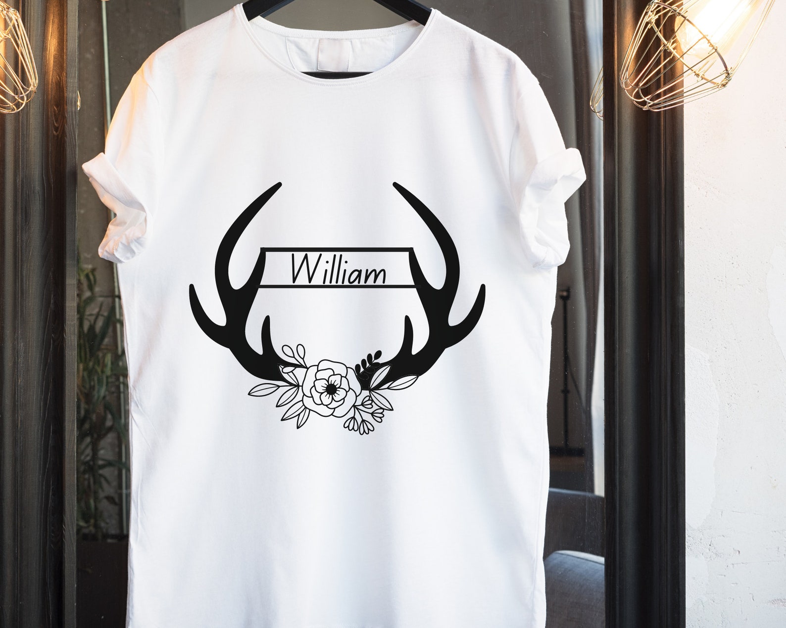 Floral Deer Antlers Svg Bundle, Transparent Antler Cut Files, Heart ...