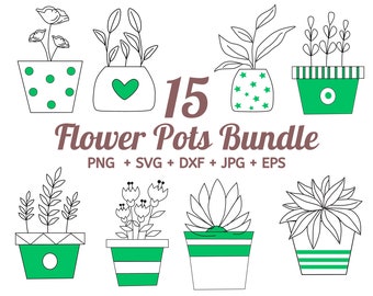 Plants SVG, Potted Plants Svg, Houseplants Svg, Flower Pot Clipart ...