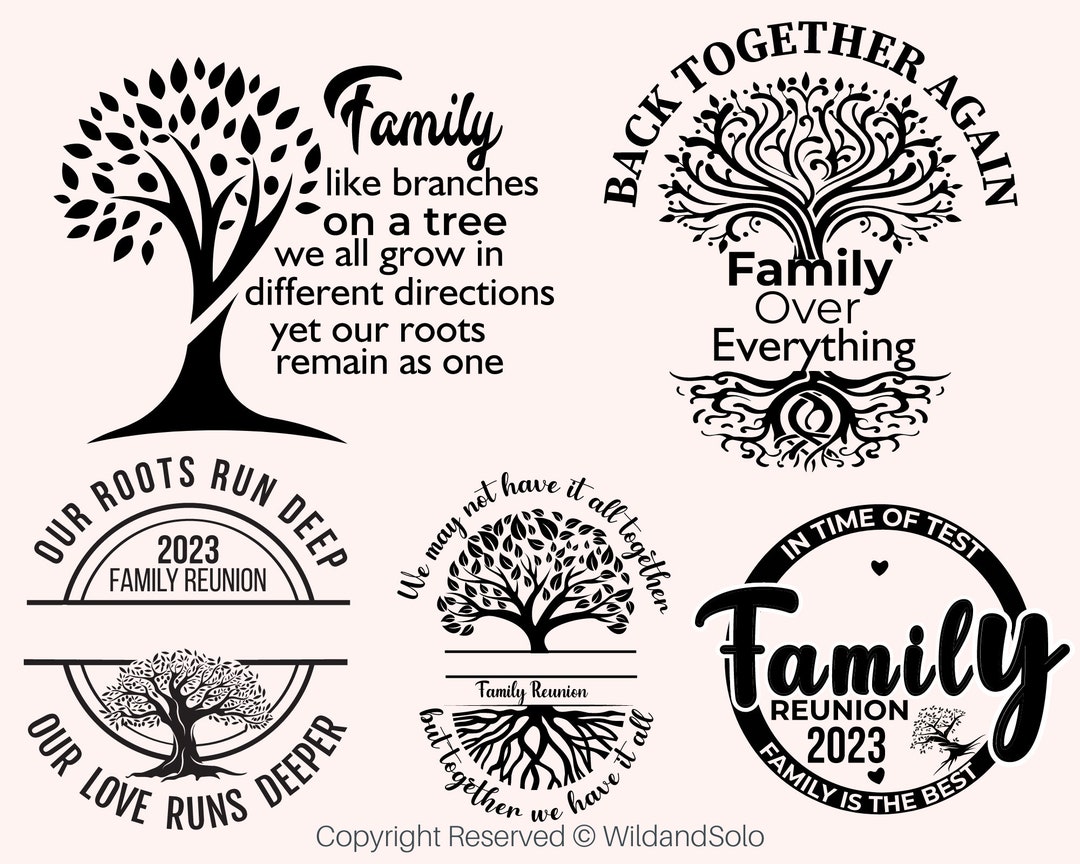 Family Tree With Quotation Svg Bundle, Family Reunion Svg, Tree of Life ...