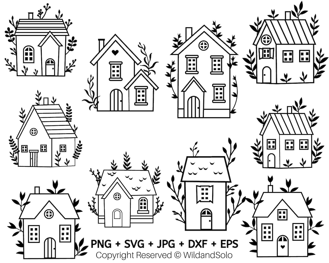 10 Little Home Svg Bundle, House Clipart, House Svg, Little House ...