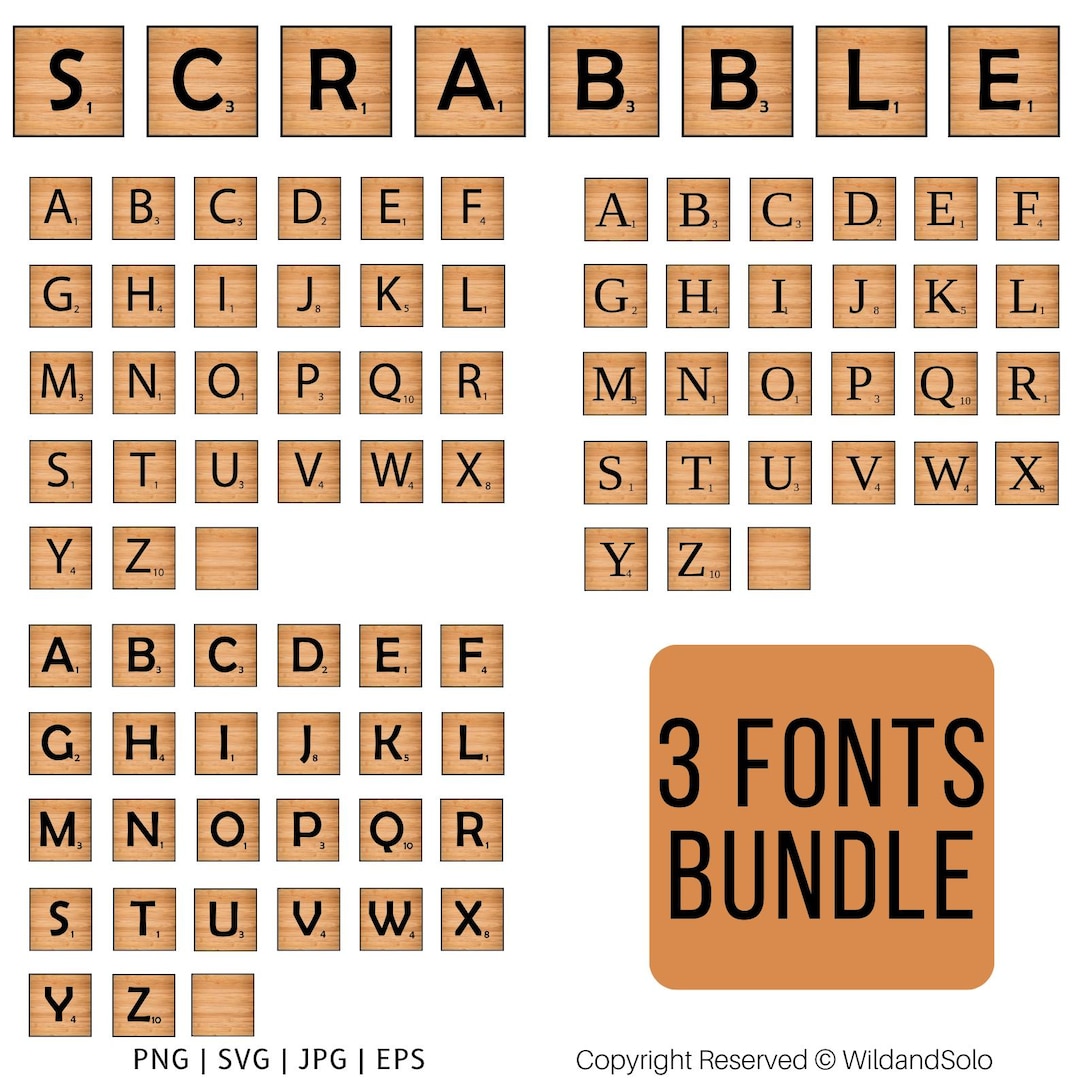 Scrabble Tiles Svg Bundle, Alphabet Scrabble Letter Tiles, Family ...