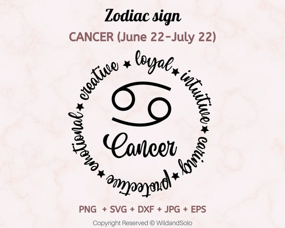 Cancer Zodiac Signs Svg Star Sign Svg Astrology Signs Svg - Etsy