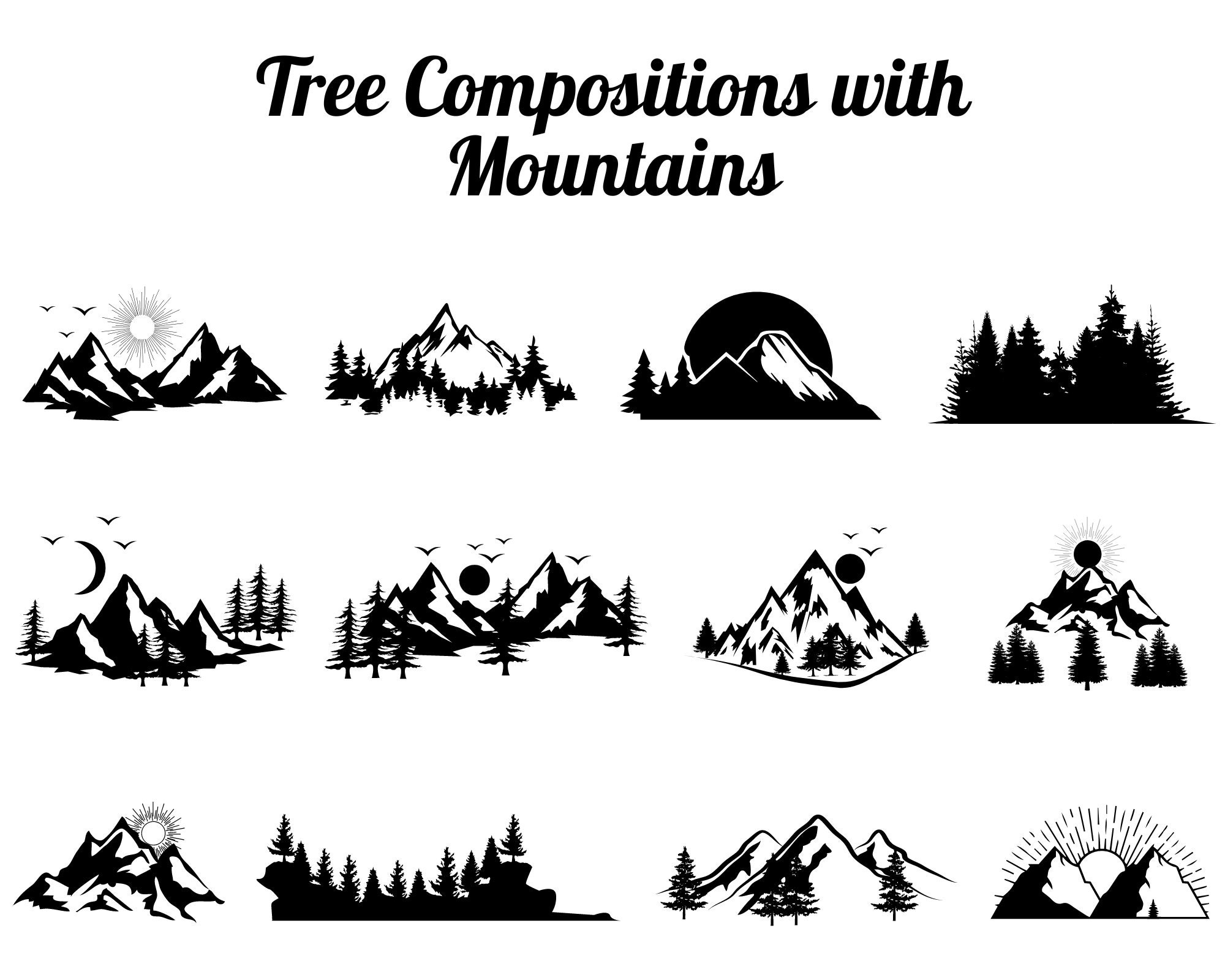 54 Berg und Wald SVG Bundle Berg svg Clipart Berg und Wald - Etsy.de