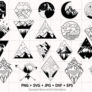 Geometric Mountain Svg Bundle, Mountain Svg Bundle, Camping Outdoors ...
