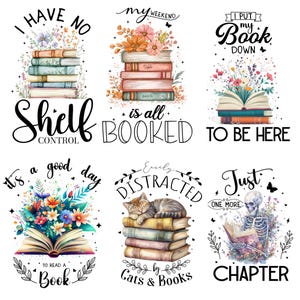 16 Book Reading Clipart Design, Floral Book Svgs, Book Lover Designs ...