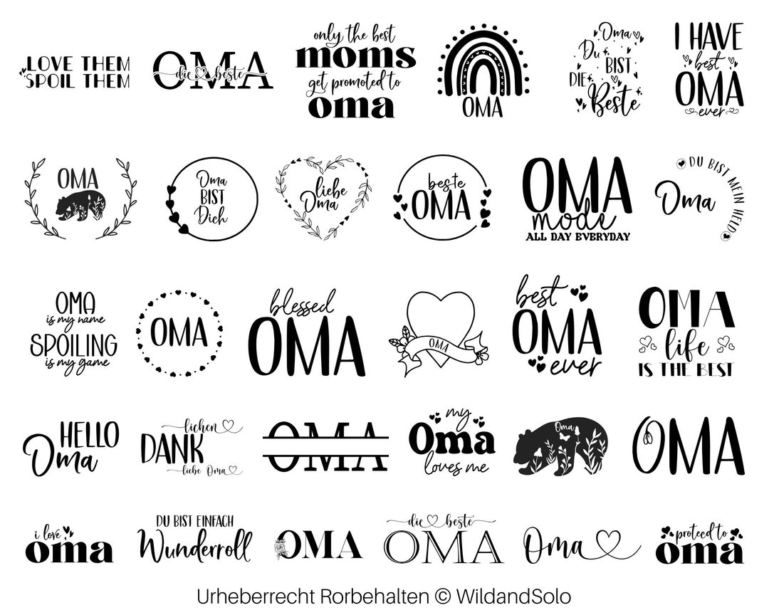 30 German Oma Plotter SVG Bundle Liebe Oma Potter - Etsy