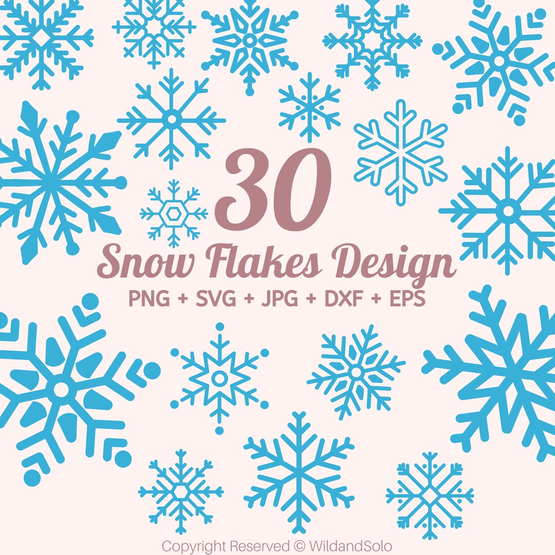 30 Snow Flakes Svg Bundle Simple Snowflake Cut File - Etsy