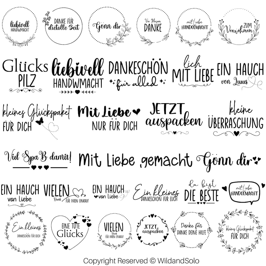German Plotter File Danke Svg Bundle, German Sayings Svg, Thank You Svg ...