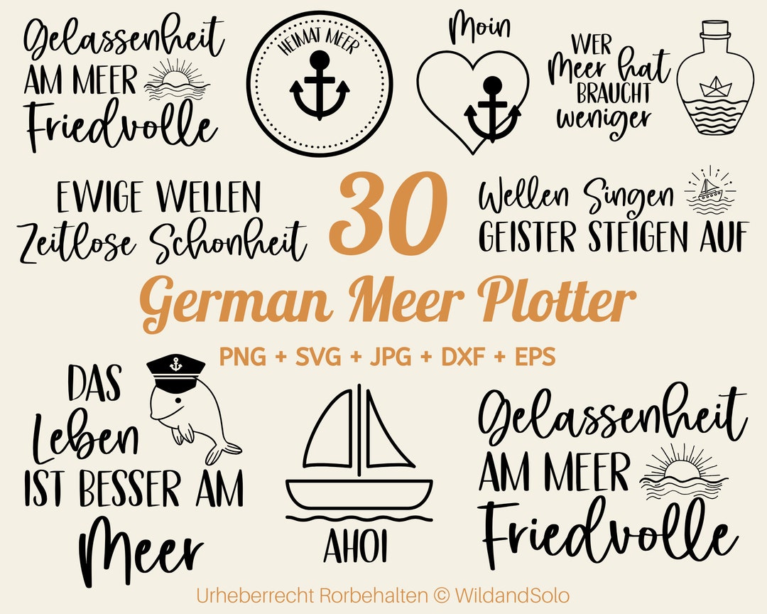 30 German Meer Plotter Lake Quotes Svg Bundle Inspirierende - Etsy UK