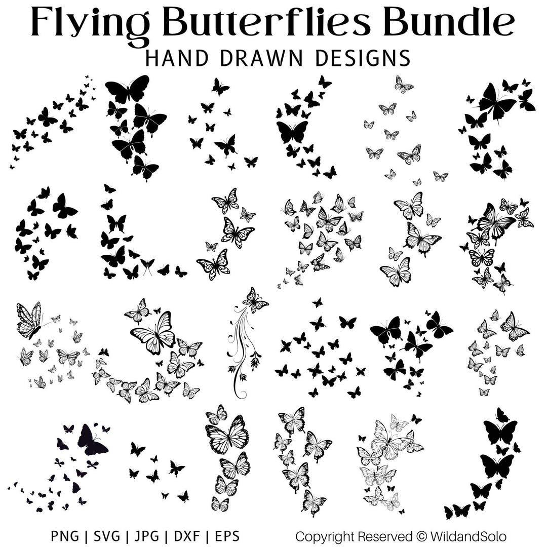 30 Flying Butterflies Bundle, Butterflies Svg Bundle, Layered Butterfly ...