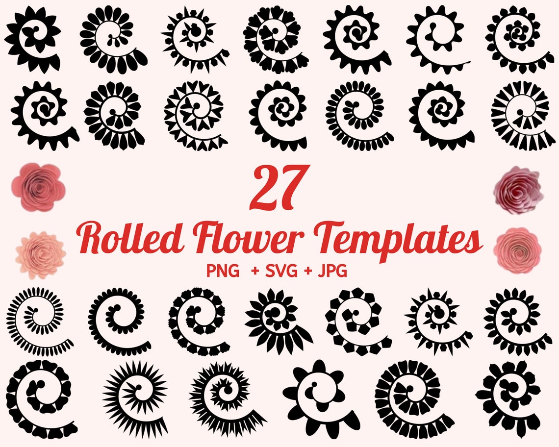 Rolled Flower Svg Flower Svg Png Dxf Paper Flower Svg Cut - Etsy