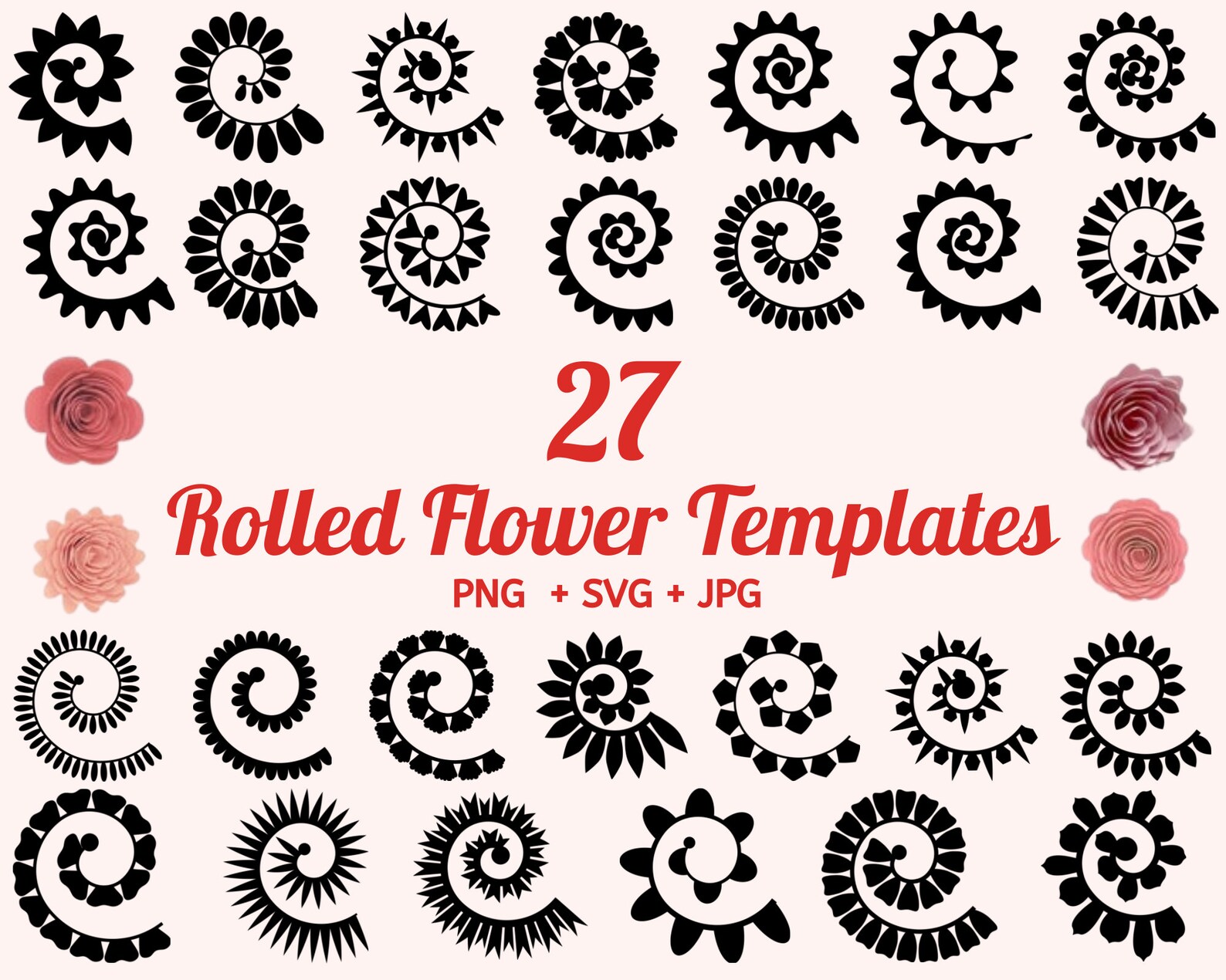 Rolled Flower Svg Flower Svg Png Dxf Paper Flower Svg Cut - Etsy
