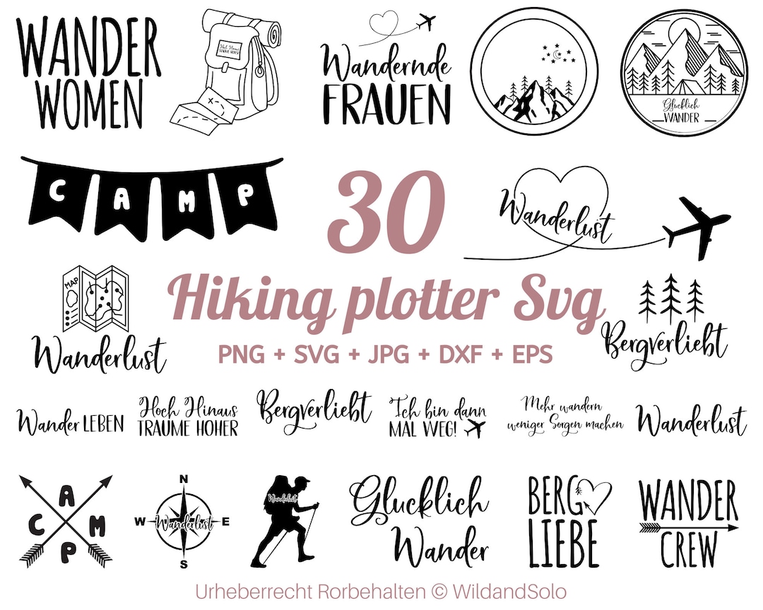 30 Plotterdatei Wandern Wanderlust Deutsche Plotterdatei - Etsy.de