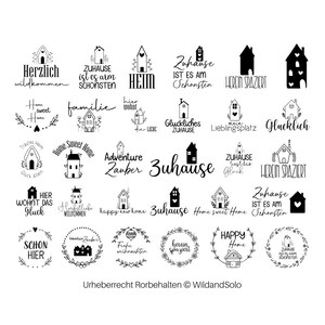 30 German Home Plotter File, House Heart Love Botanical Svg, Home ...