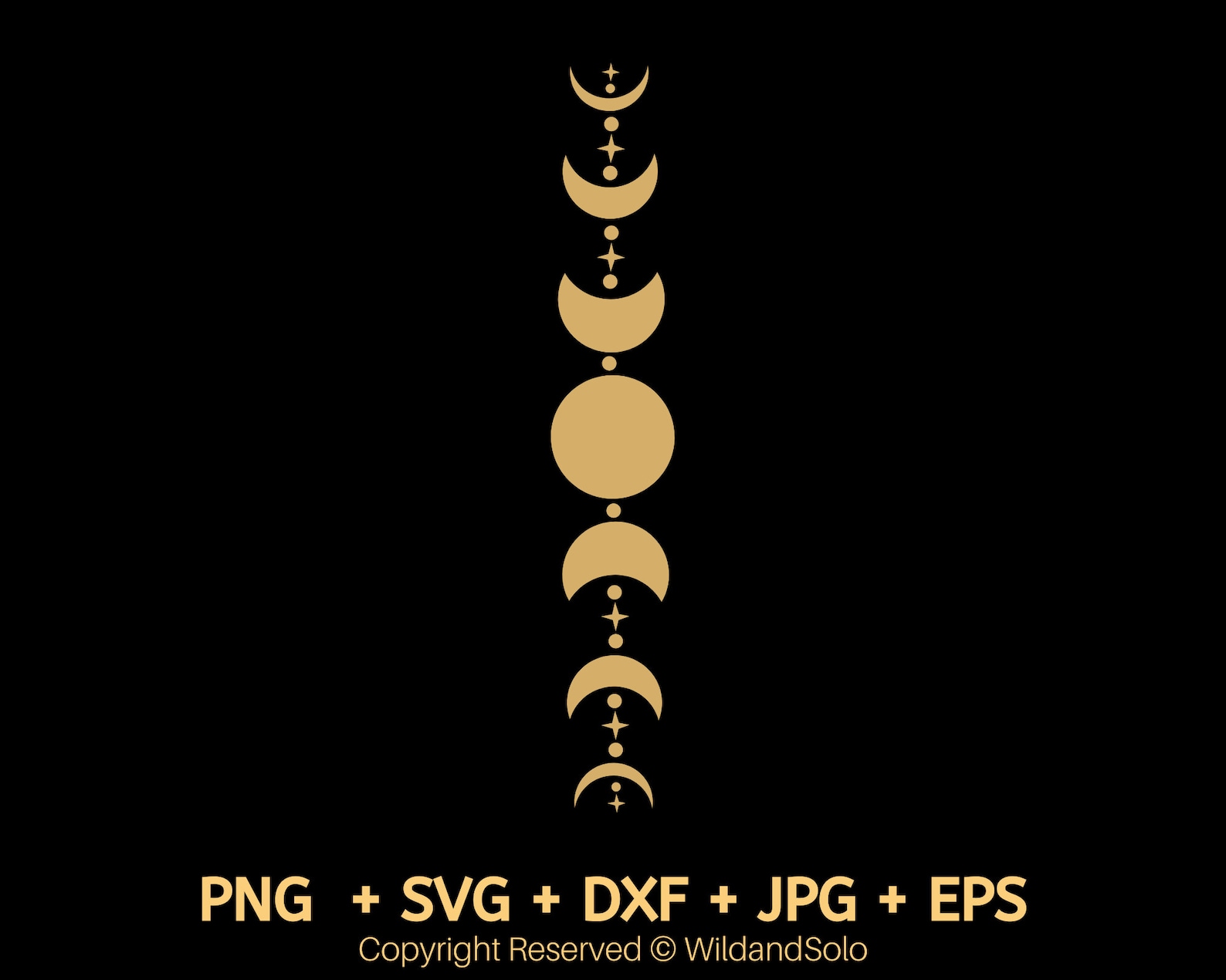 Mystic Celestial Svg Moon Phase Svg Silhouette PNG DXF - Etsy