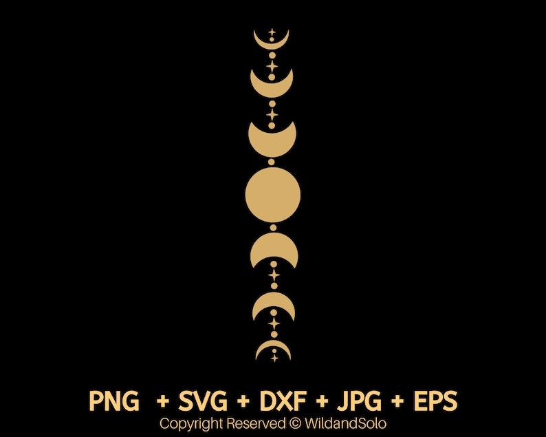 Mystic Celestial Svg, Moon Phase Svg , Silhouette, PNG, DXF, Its Just a ...