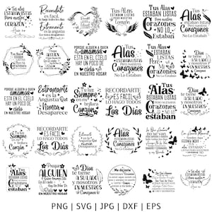 30 Spanish Memorial Svg Bundle, Memorial Quotes, Celebración De La Vida ...