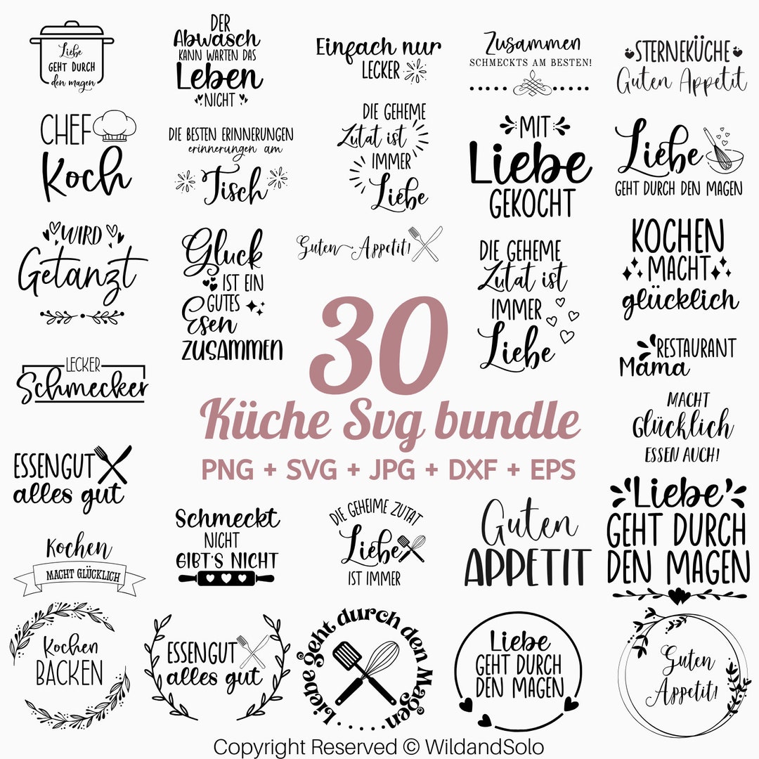Küchen Svg Bundle, Küchen Design, Koch Svg, Küchen Zitat Svg, Backen ...