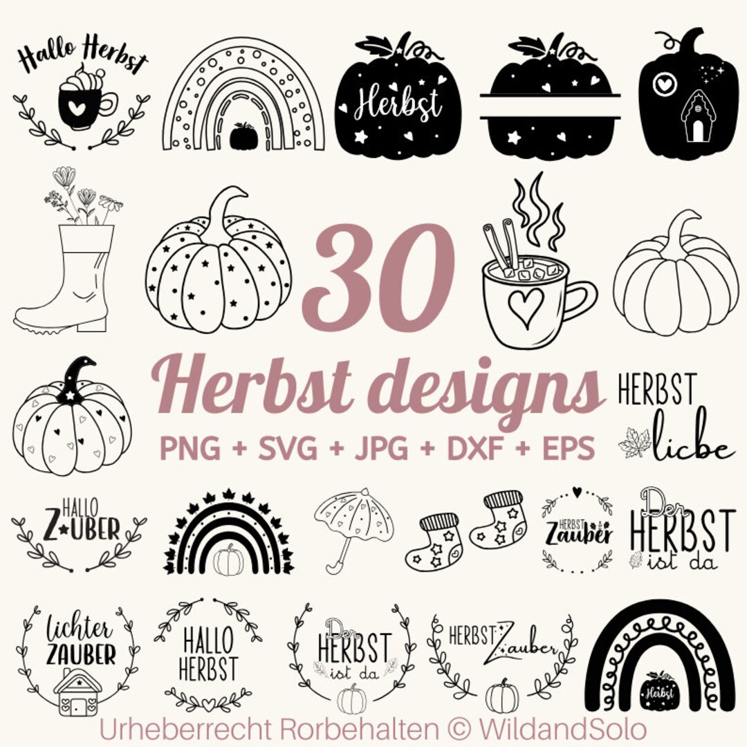 30 Herbst Plotter Svg, Herbst Sprüche Svg, Ernte SVG, Halloween SVG ...