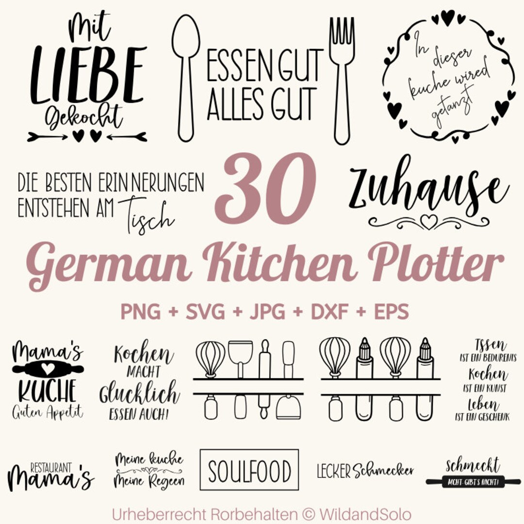 30 German Kitchen Svg Bundle, Kitchen Split Svg, Küchen Split Svg ...