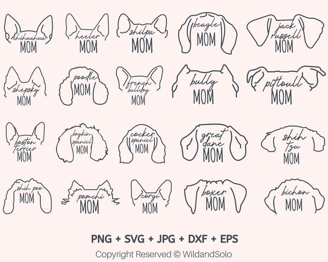 Dog Mom Svg, Dog Breed Svg, Dog Face Svg, Dog Svg Bundle, Dog Breed Svg ...