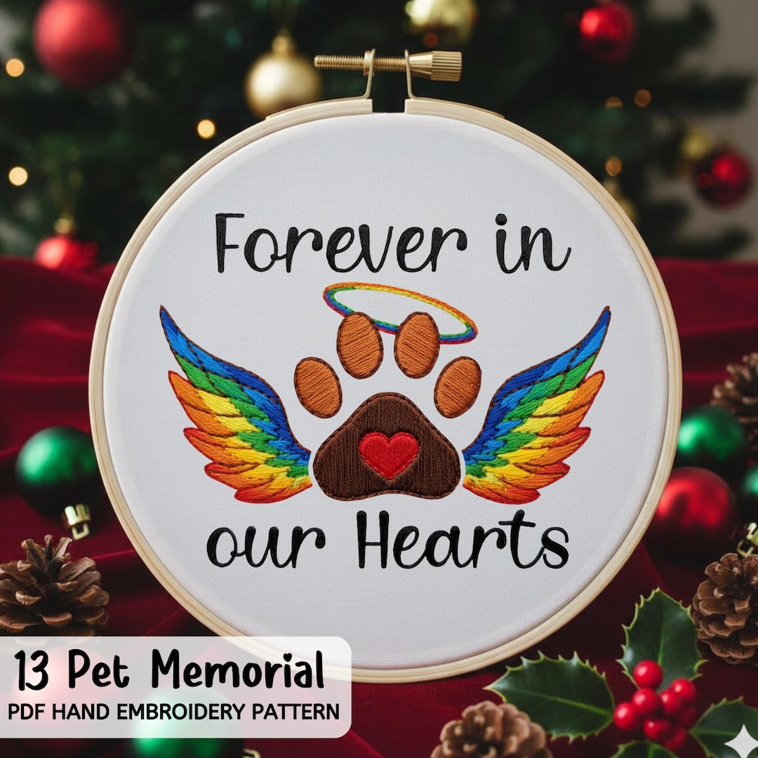 13 Pet Memorial Embroidery PDF Pattern | Printable Stick & Stitch ...
