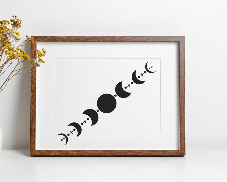 Mystic Celestial Svg Moon Phase Svg Silhouette PNG DXF - Etsy