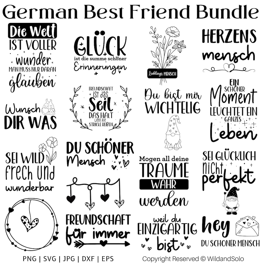 30 German Best Friend Design, Plotter File Svg, Bester Freund Svg ...