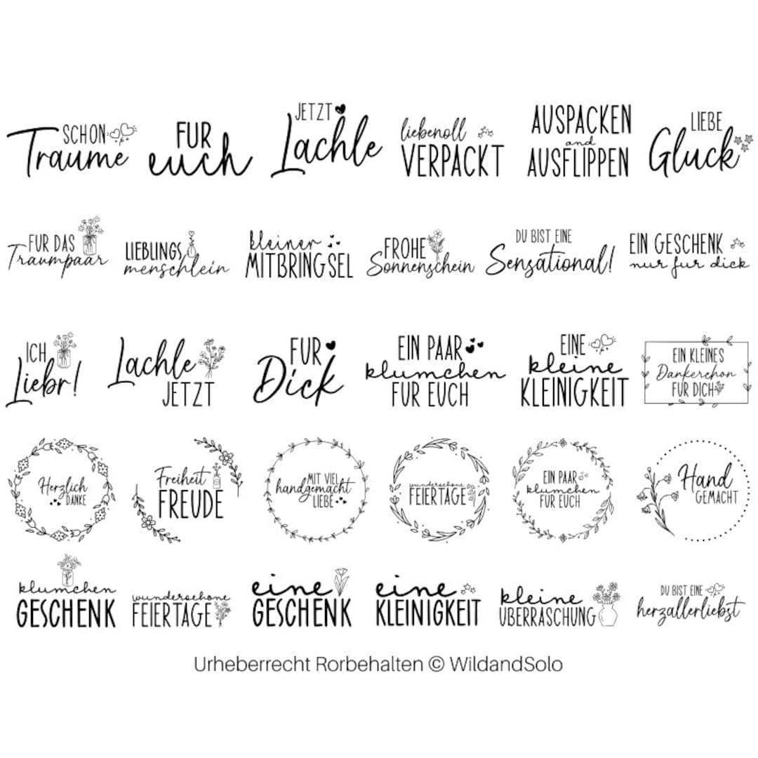 30 German Sayings Plotterdetai, Label Lettering, German Svg, German ...
