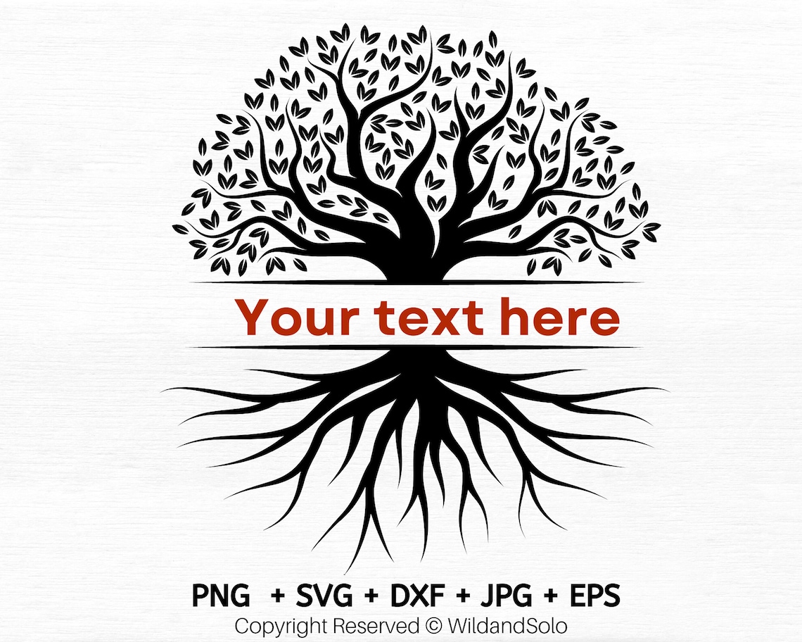 Family Tree Svg Tree of Life Monogram Svg Tree With Roots - Etsy