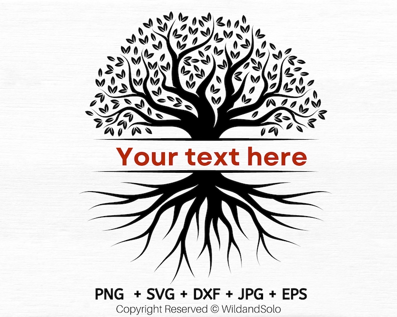 Family Tree Svg Tree of Life Monogram Svg Tree With Roots - Etsy