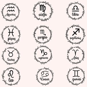 Zodiac Signs Cutting Board SVG Bundle, Astrology Signs Svg, Zodiac ...