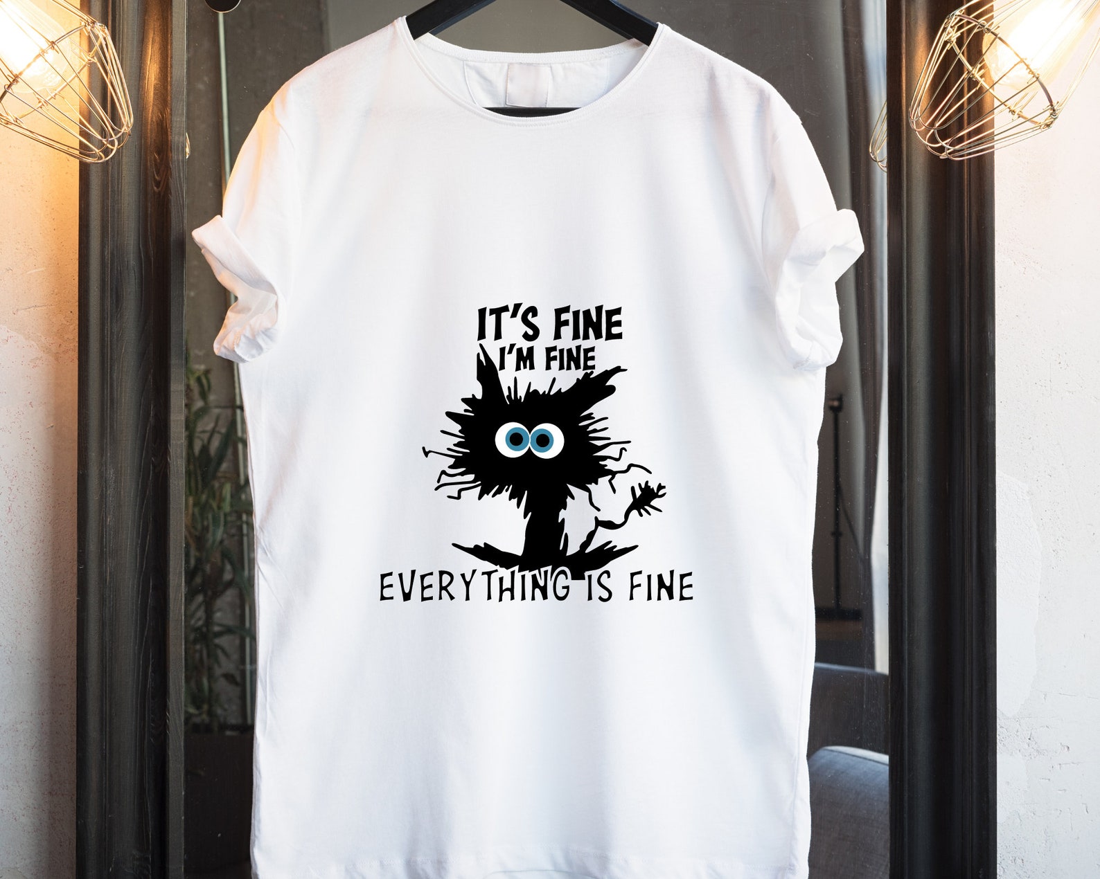 It's Fine I'm Fine Everything is Fine SVG Black Cat - Etsy