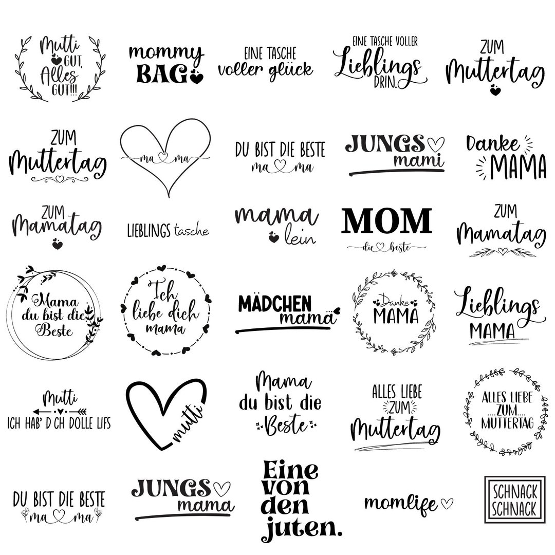 Muttertag SVG Bundle, Mutter Zitate, Muttertags Design, Mama SVG, Gesegnete Mama SVG, Alles Gute ...