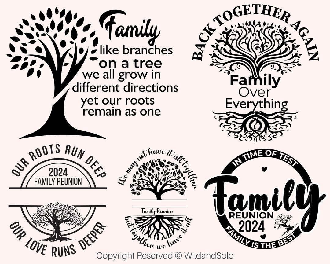 05 Family Tree With Quotation Svg, Family Reunion Svg, Tree of Life Svg ...