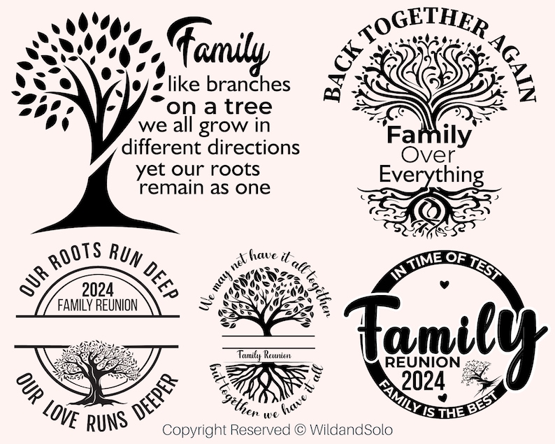 05 Family Tree With Quotation Svg, Family Reunion Svg, Tree of Life Svg ...
