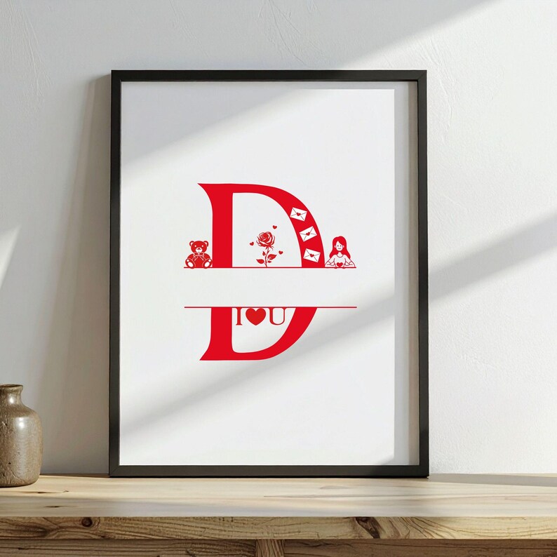 26 Valentine Alphabet SVG Bundle | Split Name Monogram SVG | Valentine ...