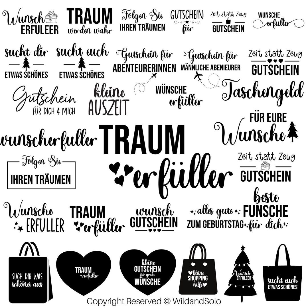 German Plotter File Bag Quotation Svg Bundle, German Saying Svg Design ...