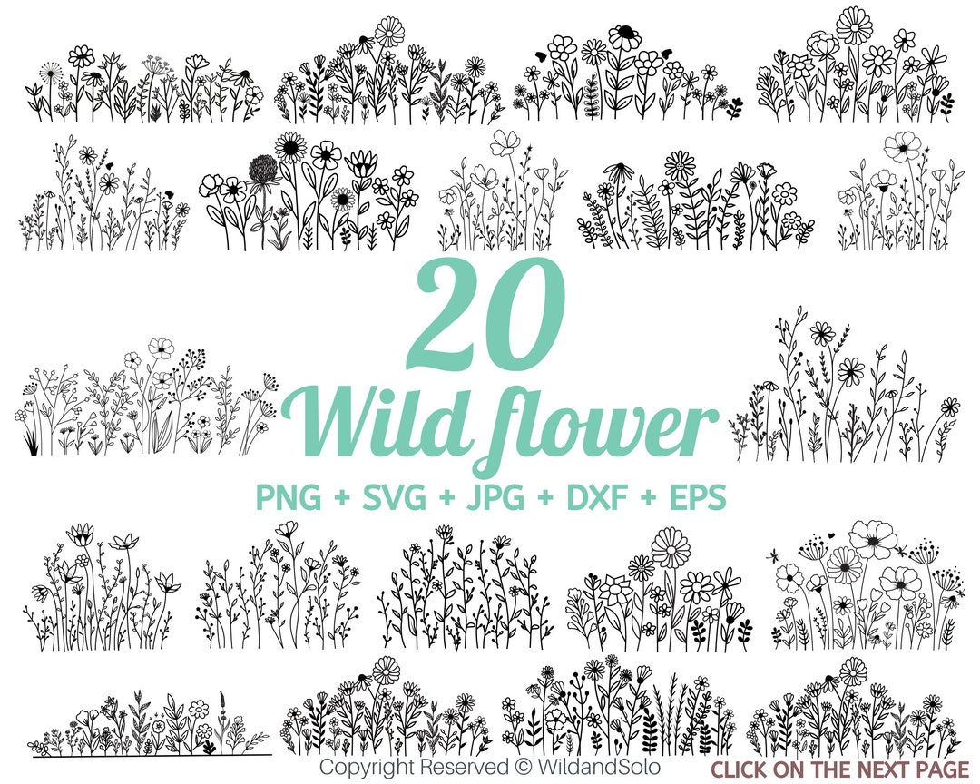 Wildflowers Svg Nature Svg Floral Frame Svg Wild Flower - Etsy