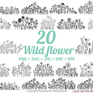 Wildflowers Svg Nature Svg Floral Frame Svg Wild Flower - Etsy