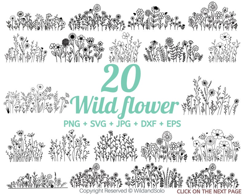 Wildflowers Svg Nature Svg Floral Frame Svg Wild Flower - Etsy