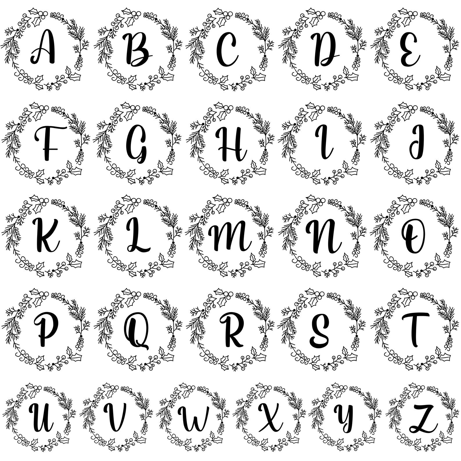 Alphabet Personalized Christmas Ornaments | Custom Initial Christmas ...