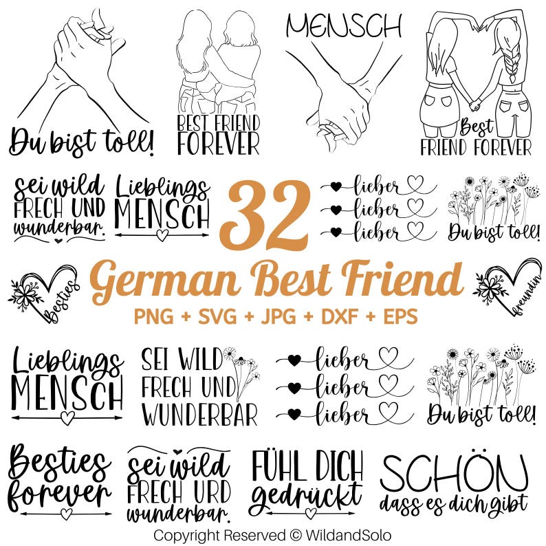 32 Plotterdatei Beste Freundin SVG, Beste Freunde SVG Bundle ...